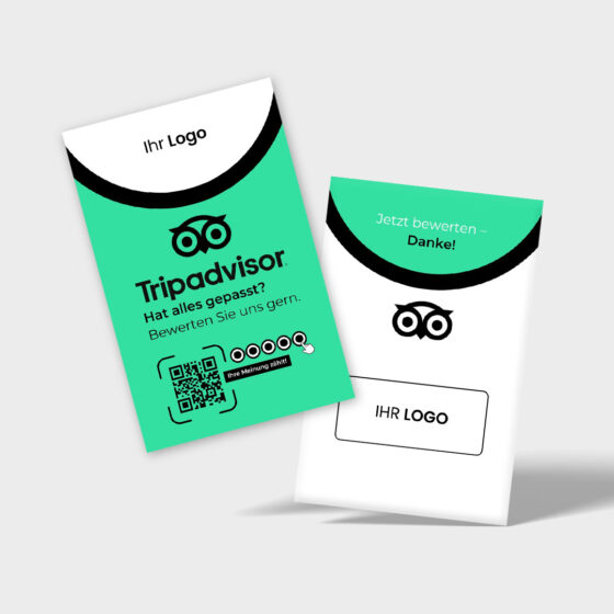 Tripadvisor Bewertungskarte FOCUS mit QR-Code & Logo - ONESSO