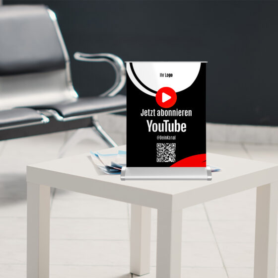Mini-Roll-Up Aufsteller für Youtube YOU50 mit QR-Code + Logo - ONESSO